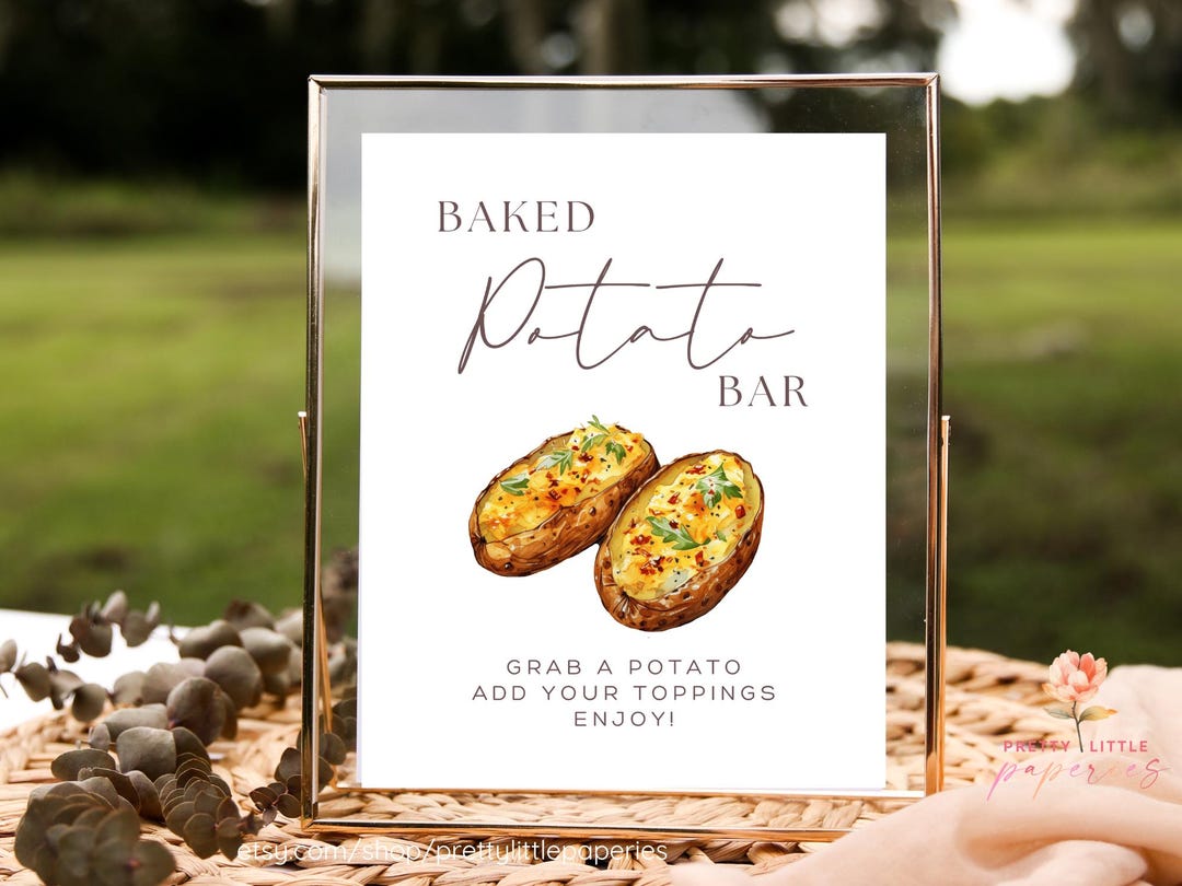 Baked Potato Bar Sign, Editable Template, Instant Download Printable ...
