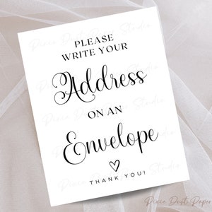 Please Write Your Address on an Envelope, Bridal Shower Activity Game ...