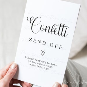 Confetti Send Off, 4x6 5x7 8x10 Printable, Minimalist, Wedding Guest ...
