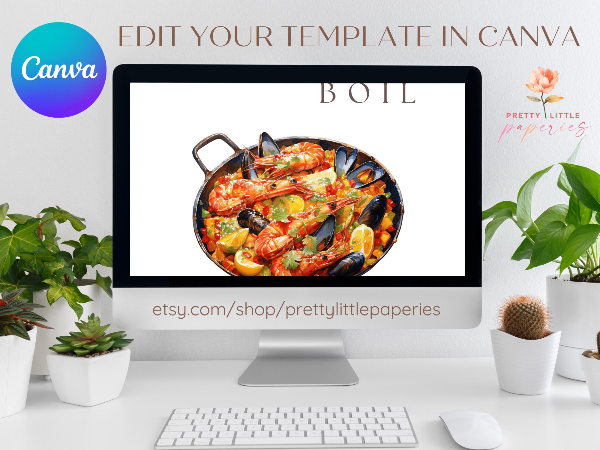 Crawfish Boil Sign, Editable Template, Instant Download Printable, Food ...