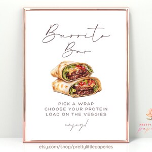 Burrito Bar Sign, Editable Template, Instant Download Printable, Food ...