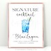 Blue Lagoon Signature Cocktail Drink Bar Sign, Editable Template ...