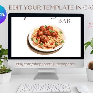 Pasta Bar, Editable Template Instant Download Digital Printable ...
