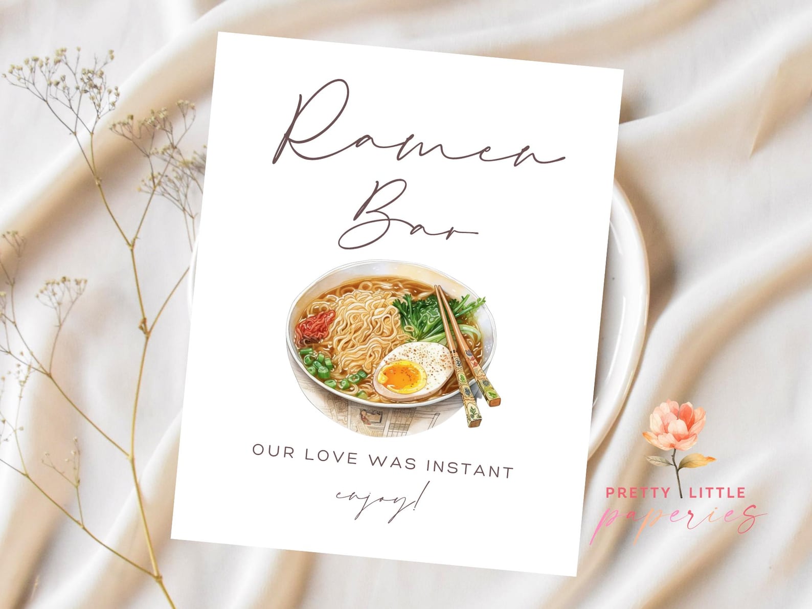 Ramen Noodle Bar Sign, Editable Template, Instant Download Printable ...