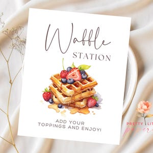 Waffle Station, Editable Template Instant Download Digital Printable ...