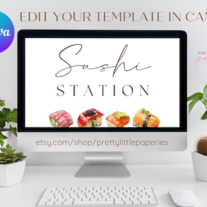 Sushi Station Bar Sign, Editable Template, Instant Download Printable ...