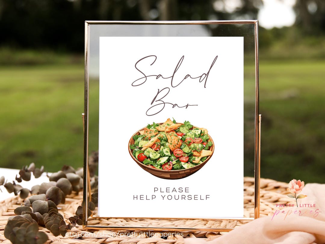 Salad Bar, Editable Template, Instant Download Printable, BBQ, Food ...