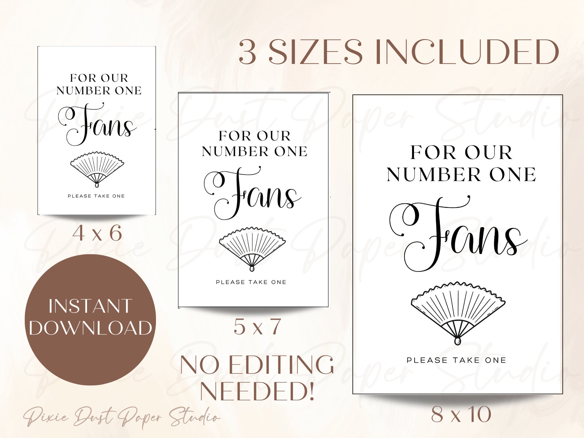 Fan Favor Sign, for Our Number 1 Fans, 4x6 5x7 8x10 Printable ...