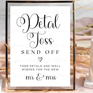 Reception Exit Petal Toss Send off Sign, 4x6 5x7 8x10 Printable ...