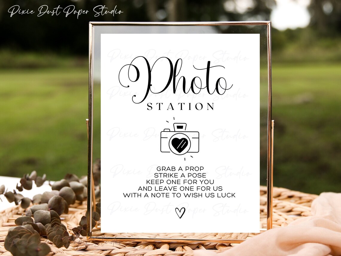 Photo Station Sign 4x6 5x7 8x10 Instant Download Ready to - Etsy