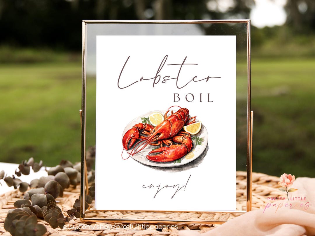 Lobster Boil Sign, Editable Template, Instant Download Printable ...