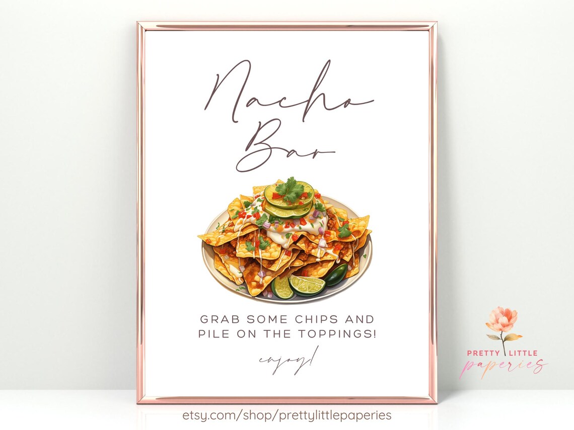 Nacho Bar Sign, Editable Canva Template, Instant Download Printable ...