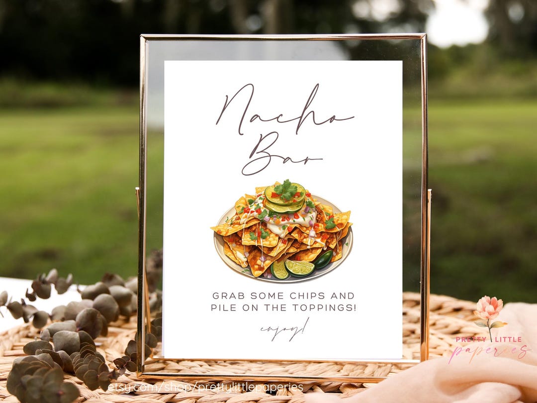 Nacho Bar Sign, Editable Canva Template, Instant Download Printable ...