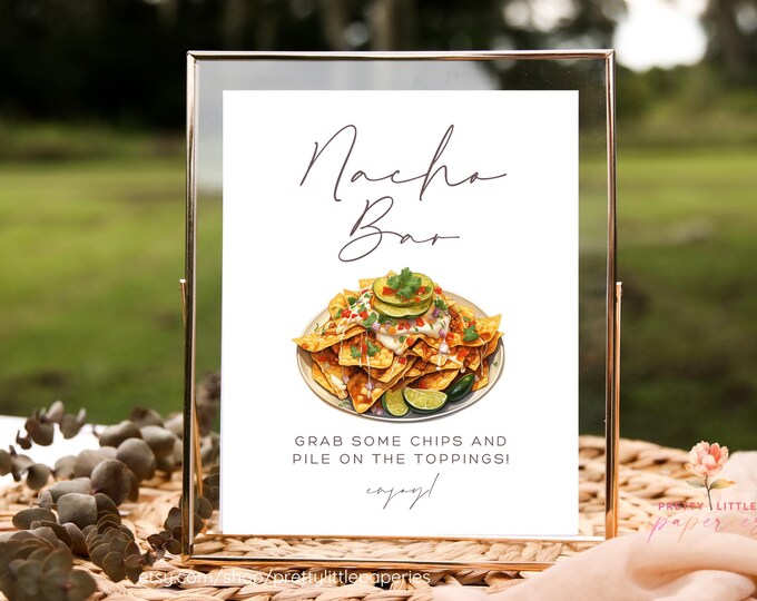 Nacho Bar Sign, Editable Canva Template, Instant Download Printable ...