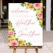 Pink and Yellow Floral Wedding Welcome Sign, Printed Custom Foam Board ...
