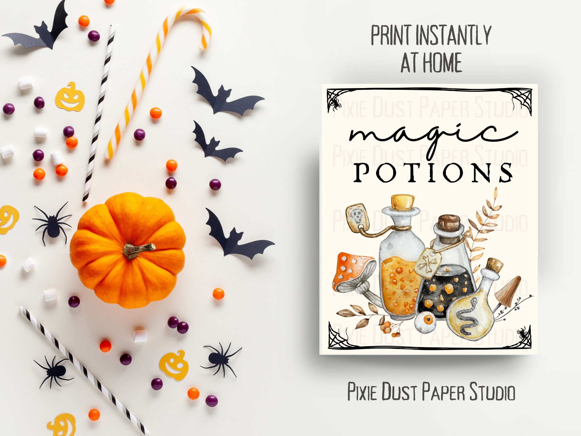 Magic Potions Digital Printable Sign Spooky Adult Party - Etsy
