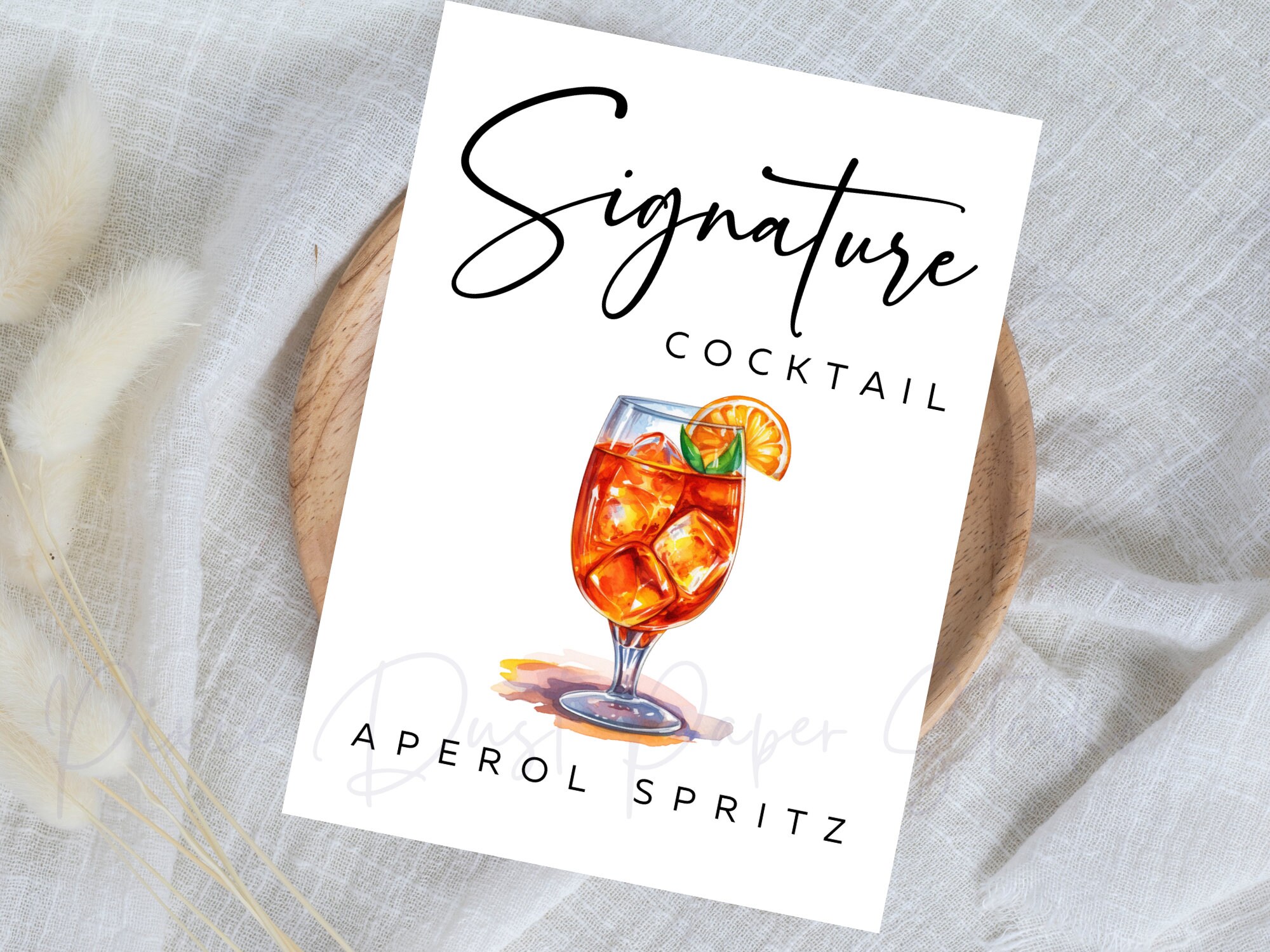 Aperol Spritz Signature Cocktail Drink Digital Sign INSTANT - Etsy