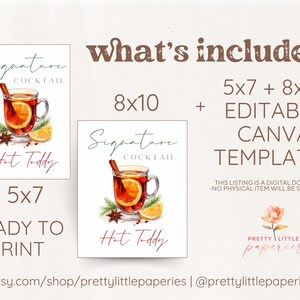 Hot Toddy Signature Cocktail Sign, Instant Download Printable ...