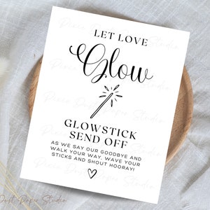 Glow Stick Send Off, Let Love Grow, 4x6 5x7 8x10 Printable, Minimalist ...