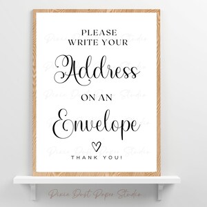 Please Write Your Address on an Envelope, Bridal Shower Activity Game ...