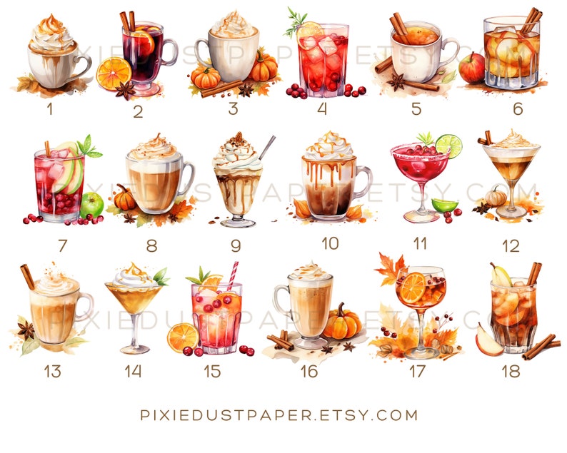 Printed or Digital Fall Signature Cocktail Drinks Sign - Etsy