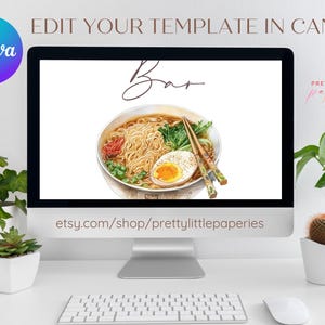 Ramen Noodle Bar Sign, Editable Template, Instant Download Printable ...