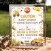 Editable Yellow Construction Welcome Sign, Canva Template, Boys Baby ...