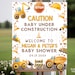 Editable Yellow Construction Welcome Sign, Canva Template, Boys Baby ...