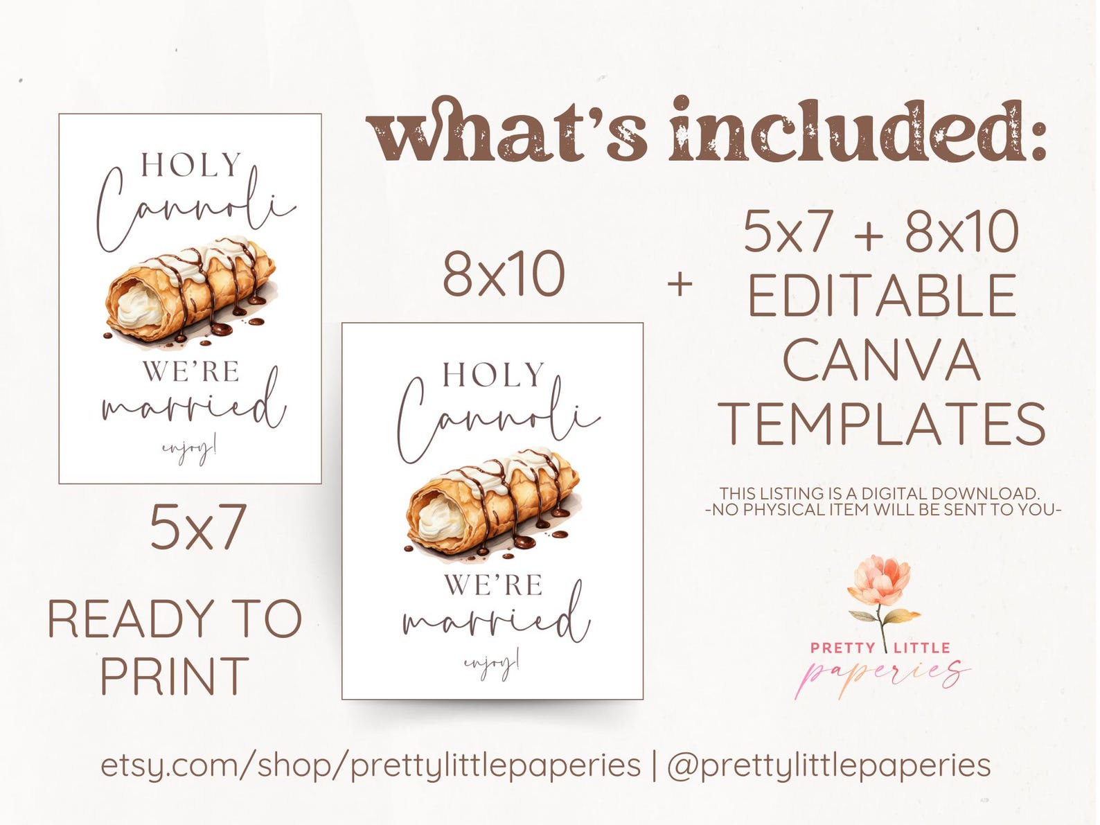 Holy Cannoli We're MARRIED, Editable Instant Download Digital Printable ...