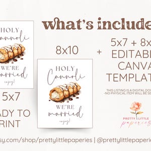 Holy Cannoli We're MARRIED, Editable Instant Download Digital Printable ...