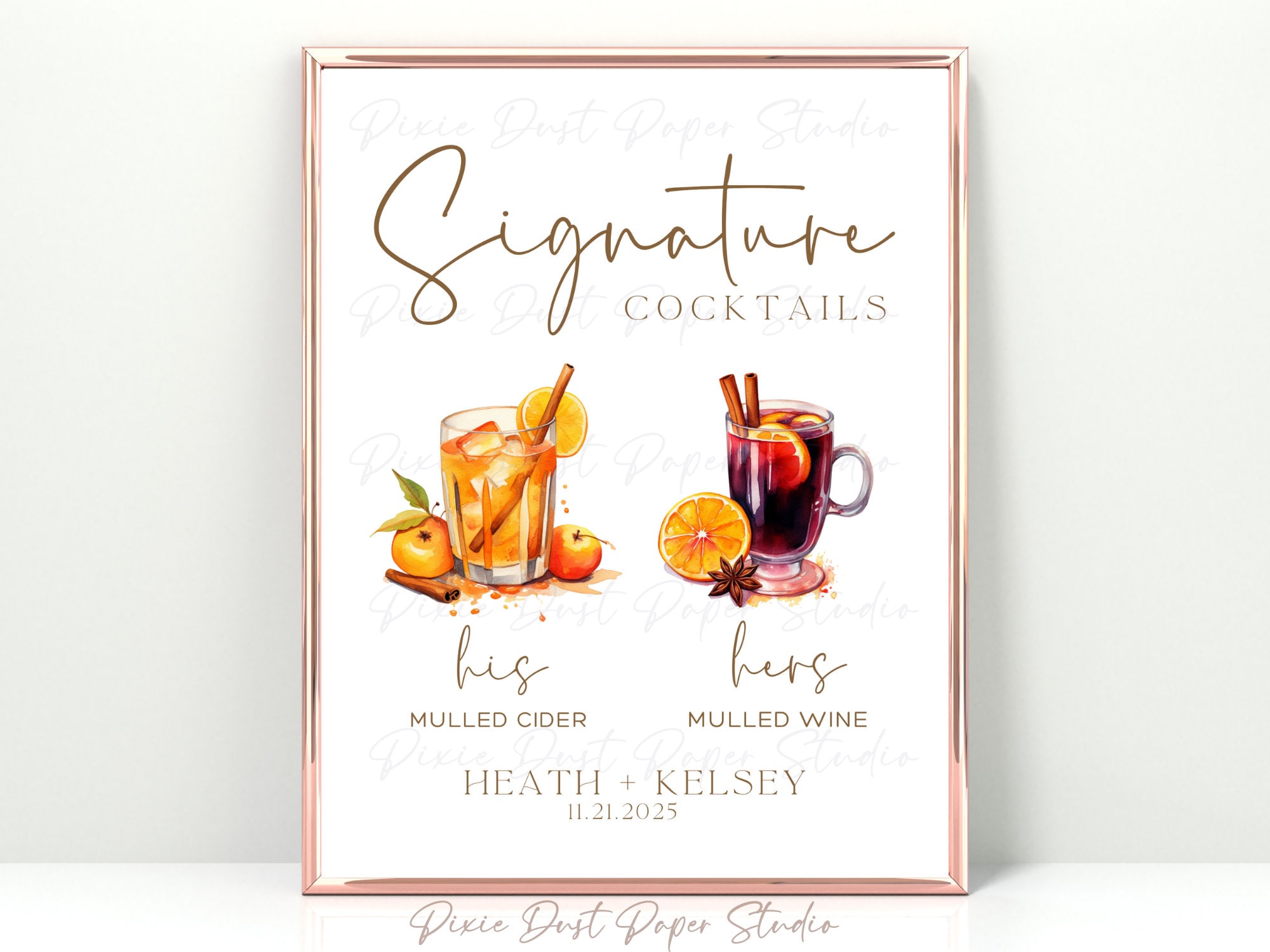 Printed or Digital Fall Signature Cocktail Drinks Sign - Etsy