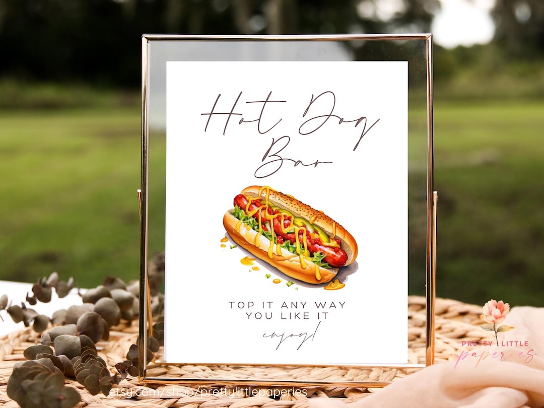Hot Dog Bar, Editable Template, Instant Download Digital Printable, BBQ ...