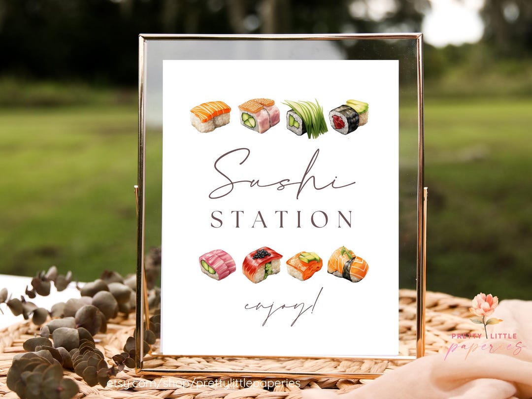 Sushi Station Bar Sign, Editable Template, Instant Download Printable ...
