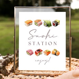 Sushi Station Bar Sign, Editable Template, Instant Download Printable ...