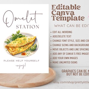 Omelet Station, Editable Template Instant Download Printable, Breakfast ...