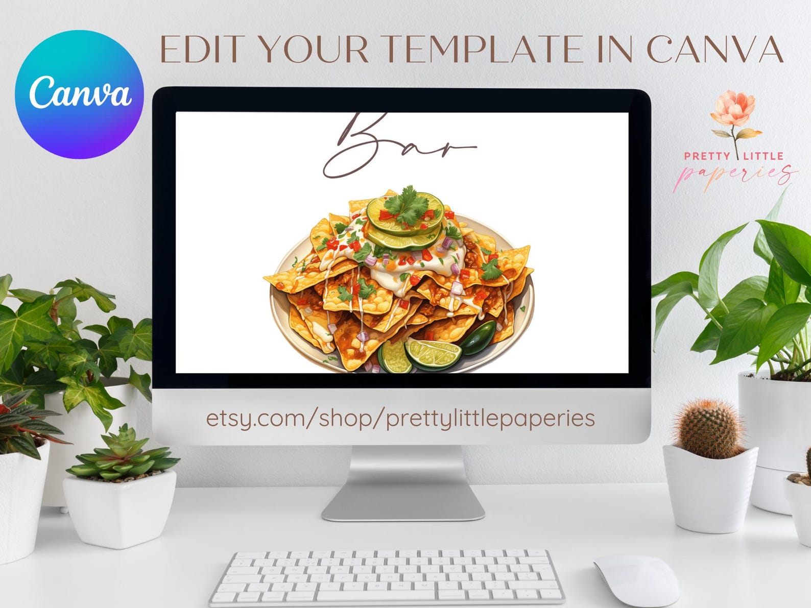 Nacho Bar Sign, Editable Canva Template, Instant Download Printable ...