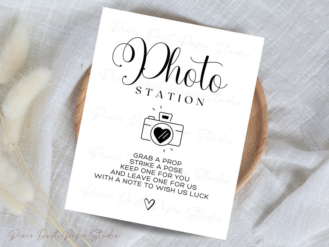 Photo Station Sign 4x6 5x7 8x10 Instant Download Ready to - Etsy