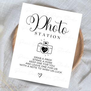 Photo Station Sign, 4x6 5x7 8x10, Instant Download, Ready to Print ...