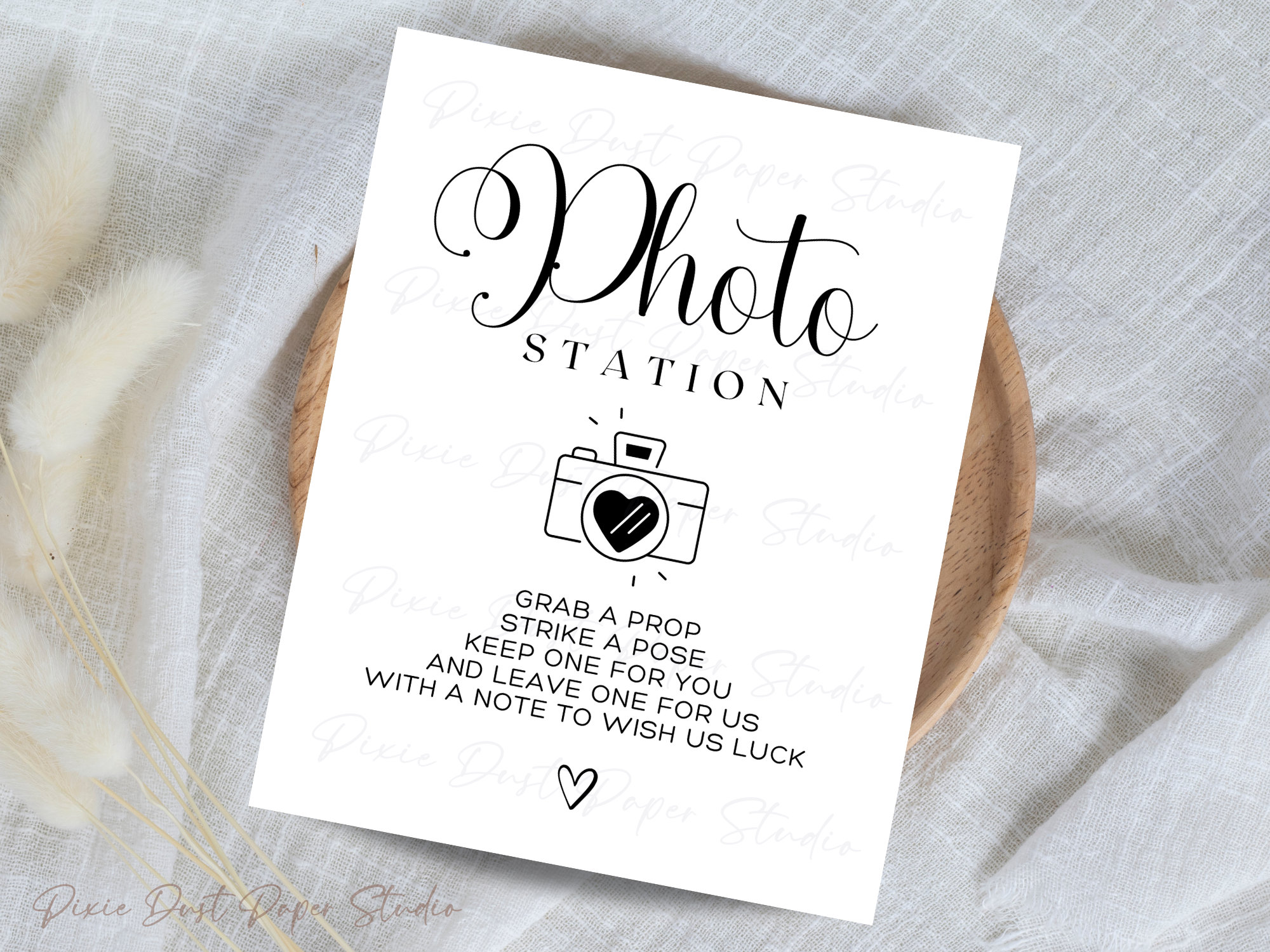 Photo Station Sign 4x6 5x7 8x10 Instant Download Ready to - Etsy