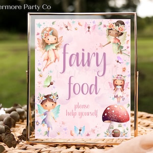 Fairy Food Printable, Instant Download Digital Sign, Girls Birthday ...