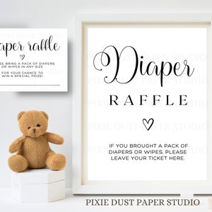 Diaper Raffle, Baby Shower Sign + Invite Inserts - Digital Instant ...