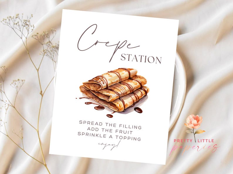 Crepe Station, Editable Template, Digital Instant Download Sign ...