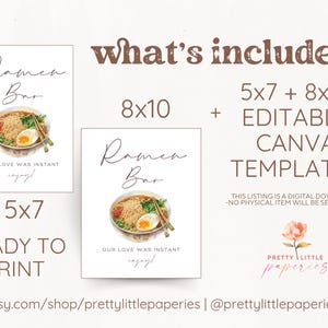 Ramen Noodle Bar Sign, Editable Template, Instant Download Printable ...