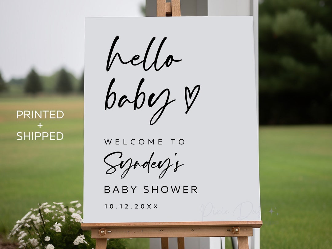 Printed Custom Hello Baby Welcome Sign Foam Board Sign, Gender Neutral ...