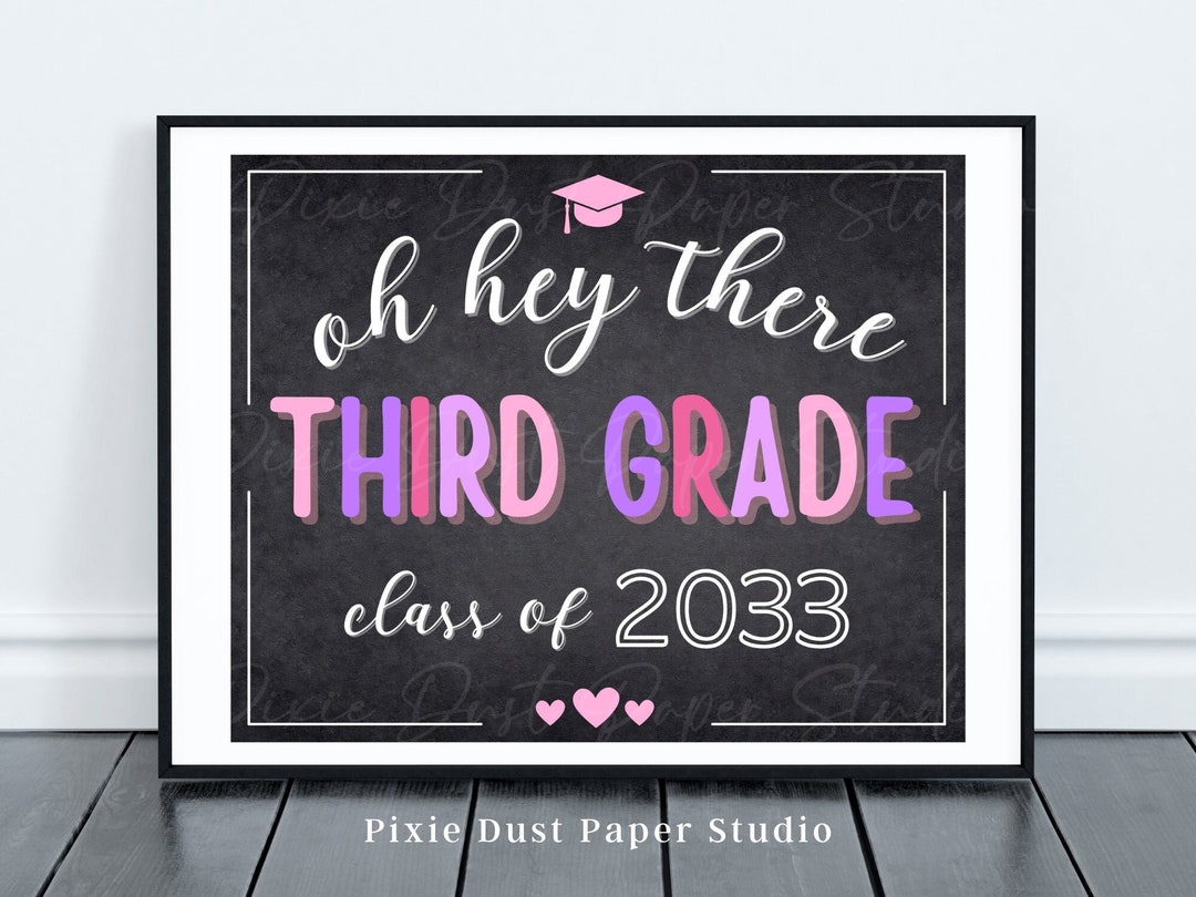 Oh Hey There Third Grade Digital Sign Class of 2033 3rd - Etsy