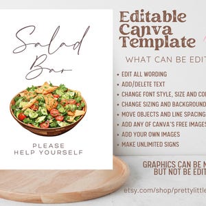 Salad Bar, Editable Template, Instant Download Printable, BBQ, Food ...