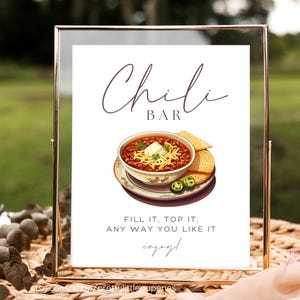 Chili Bar Sign, Editable Template, Instant Download Printable, Food ...