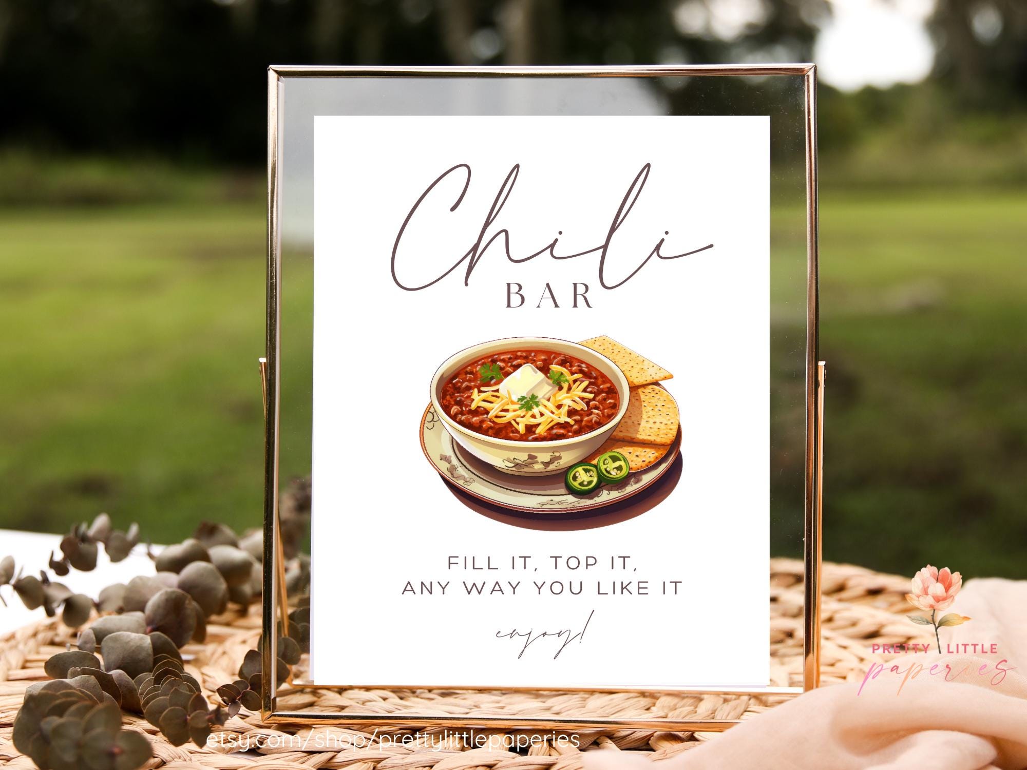 Chili Bar Sign, Editable Template, Instant Download Printable, Food ...