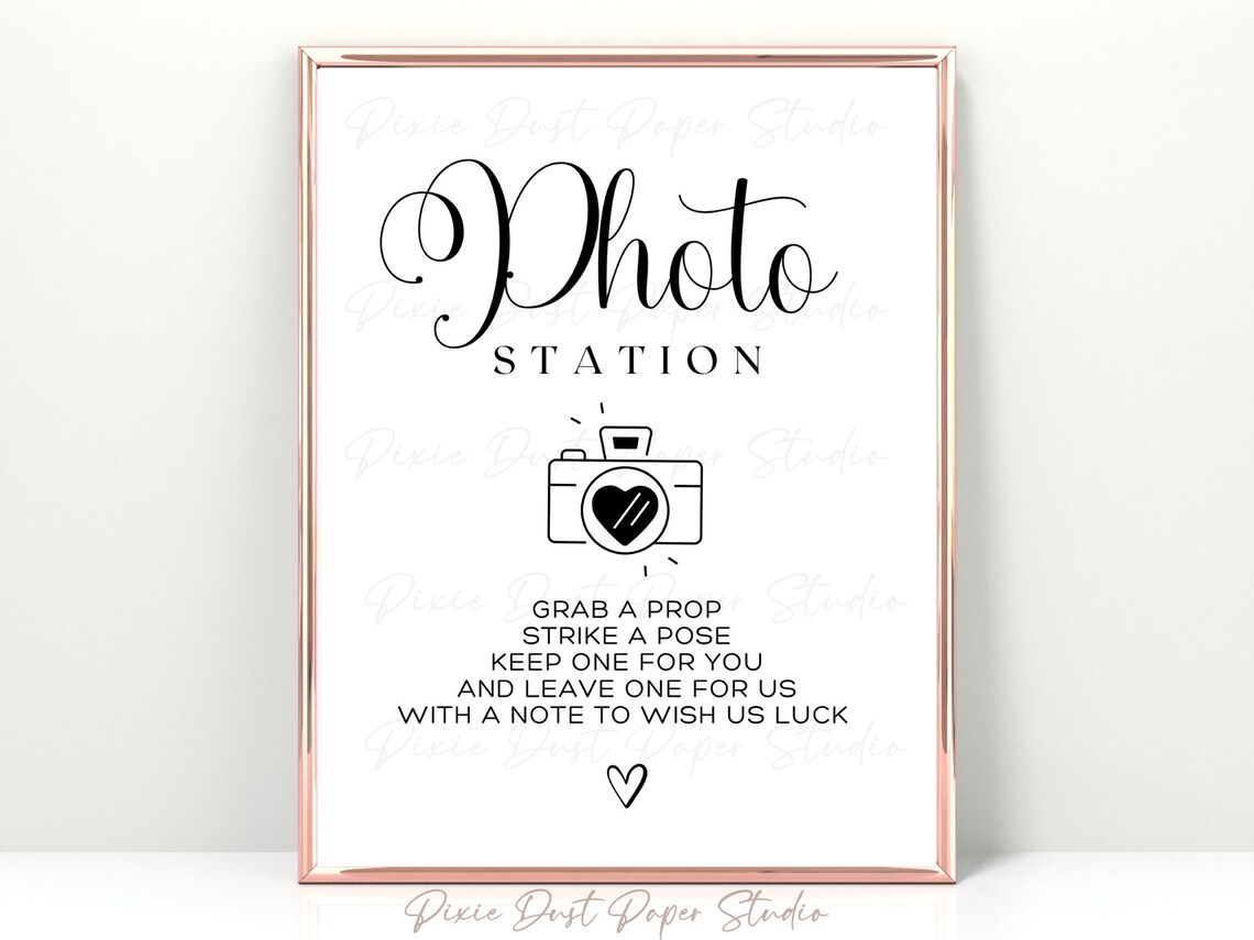 Photo Station Sign, 4x6 5x7 8x10, Instant Download, Ready to Print ...