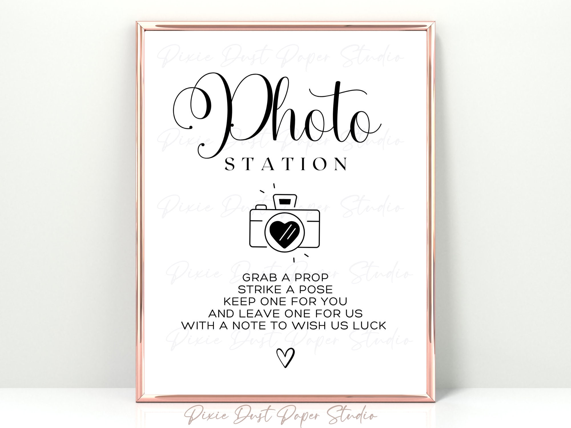 Photo Station Sign 4x6 5x7 8x10 Instant Download Ready to - Etsy